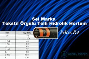 Sel Marka Tekstil Örgülü Telli Hidrolik Hortum: Seltex R4 – Genel Teknik